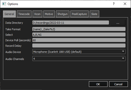 PeelCapture – Settings – PeelDev Support