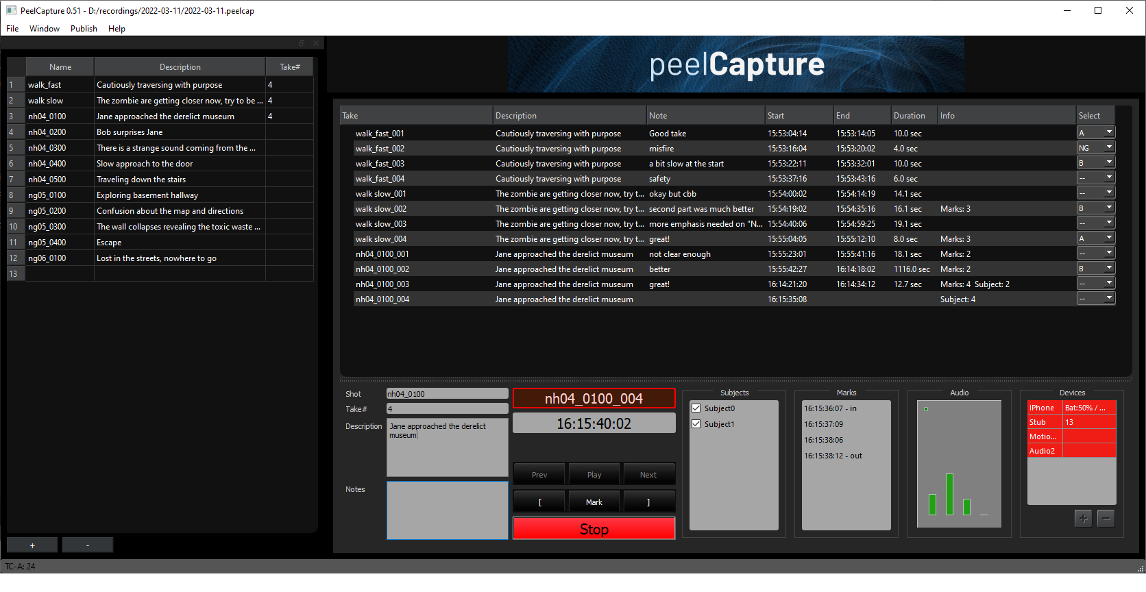 PeelCapture – Interface – PeelDev Support