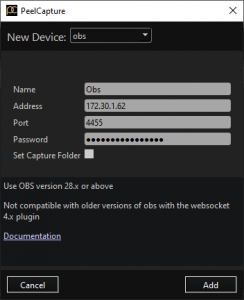 PeelCapture – Device: OBS – PeelDev Support